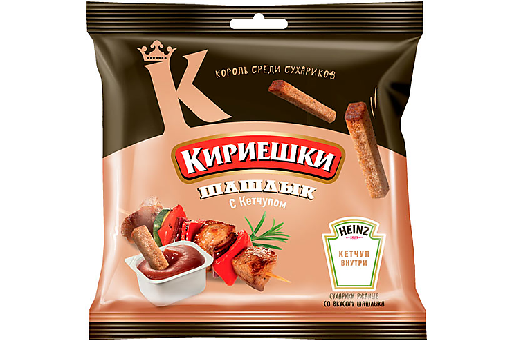 «Кириешки», сухарики со вкусом шашлыка и кетчупом «Heinz», 85 г ...