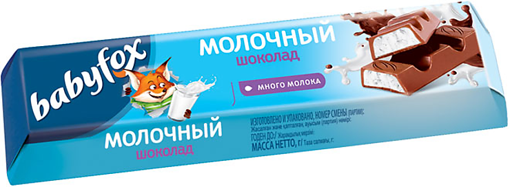 «BabyFox», шоколадный батончик с молочной начинкой, 45 г – купить по ...