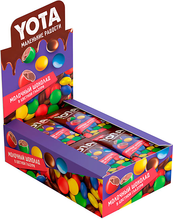«Yota», драже молочный шоколад в цветной глазури, 40 г – купить по выгодной цене с бесплатной ...