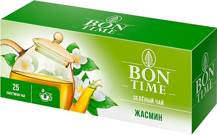«Bontime», чай зелёный «Жасмин», 25 пакетиков, 37,5 г – купить по ...