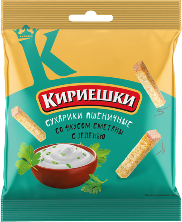 «Кириешки», сухарики со вкусом сметаны с зеленью, 40 г – купить по ...